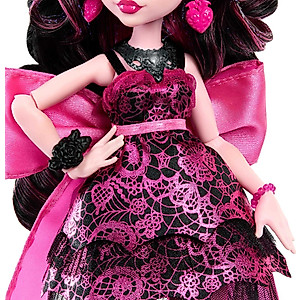 Monster High Monster Ball Doll, Draculaura in Party Dress with Themed Accessories Including Chocolate Fountain
