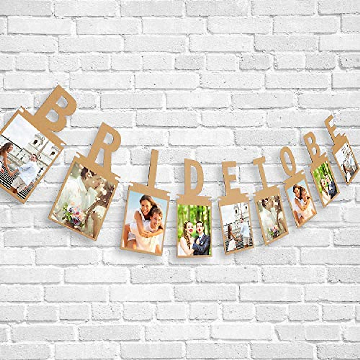 Tatuo Bridal to Be Photo Banner Bride Bunting for Wedding Decoration and Bridal Shower Party Supply (Brown)