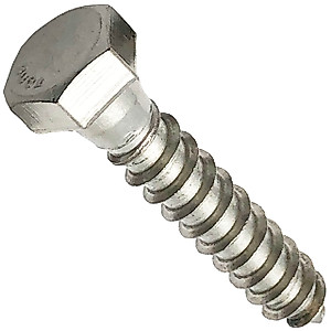 3/8" X 6" - 304 Grade Stainless Steel lag screws, Hex head fasteners, stainless steel screw. Use as Construction, wood, metal, lag screw or mounting screws fasteners lag bolts. Heavy duty screws. (10)