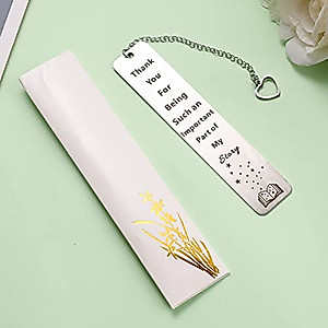 Thank You Appreciation Gift for Boss Women Men Bookmark with Small Chain for Leader Coworker Colleague Employee Christmas Day Birthday Valentines Boss Day Gift for Friend Book Lover Teacher