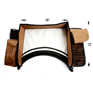 Sale! Kids Travel Tray, Lap Tray, Play Tray, Snack Tray, Activity Tray, with Mesh Storage, Plastic Writing Surface with Markers, for Car Seat, Stroller and Plane Fude Brand (Brown)