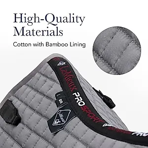 LeMieux Dressage Cotton Square Saddle Pad - English Saddle Pads for Horses - Equestrian Riding Equipment and Accessories (Black - Large)