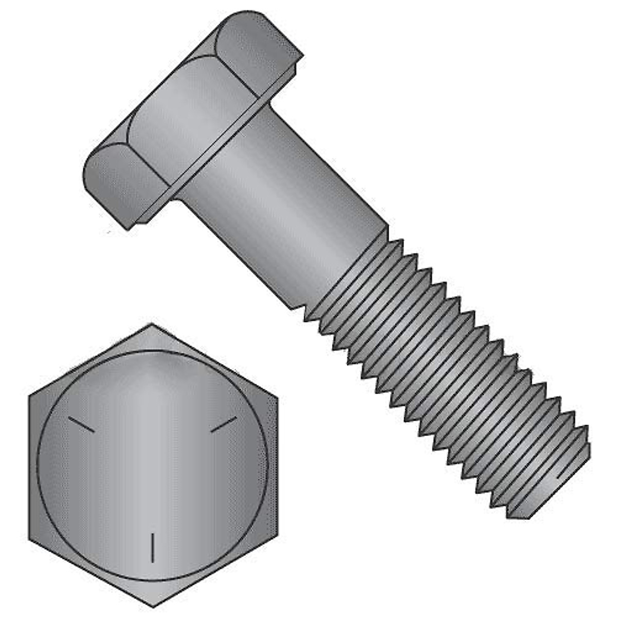 Newport Fasteners Hex Bolts, Grade 5 Plain Finish, 7/8"-14 x 2 1/4" (Quantity: 15 pcs) Fully Threaded UNF Thread (Thread Size: 7/8") x (Length: 2 1/4")