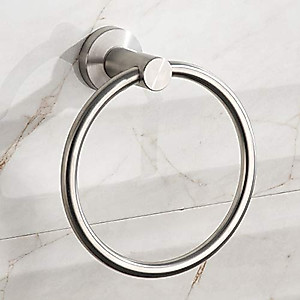 Towel Ring Brushed Nickel, Bath Hand Towel Ring Stainless Steel Round Towel Holder for Bathroom