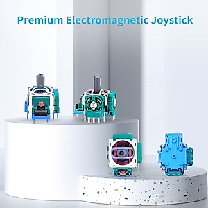 Joysticks Replacement for PS5 Controller, AOLION 3D Joystick Module Parts, 55 PCS Controller parts with 8 Potentiometer, 2 Joystick, Thumbstick, 10 Protective Ring and More black