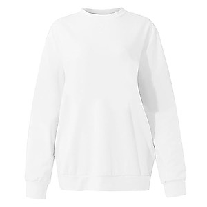 Womens Tops Sweatshirts Crew Neck Loose Fit Long Sleeve Tie Dye Solid Gradient Color Tee Shirts Blouses for Women Fashion 2023 Fall Plus Size,Light Gray,XL Sexy