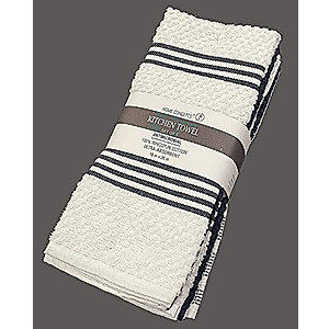 Set of 5, 100% Ring-Spun Cotton Terry Oversized Kitchen Towel, Hand Towel with Hanging Loop, 450 GSM Ultra Absorbent, Heavy Duty, Maximum Softness, Great for Kitchen or Household Size: 16” x 26”