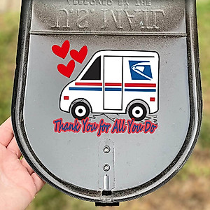 3 PCS Thank You Mailbox Decal, Waterproof Vinyl Sticker with Love and Support for USPS Mail Carrier Mail Truck Sticker (5inch)