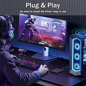 USB Bluetooth 5.3 Adapter for Desktop PC, Real Plug & Play Mini EDR Bluetooth Dongle Receiver & Transmitter for Laptop Computer Support Headphones Keyboard Mouse Speakers Printer Windows 11（Grey）