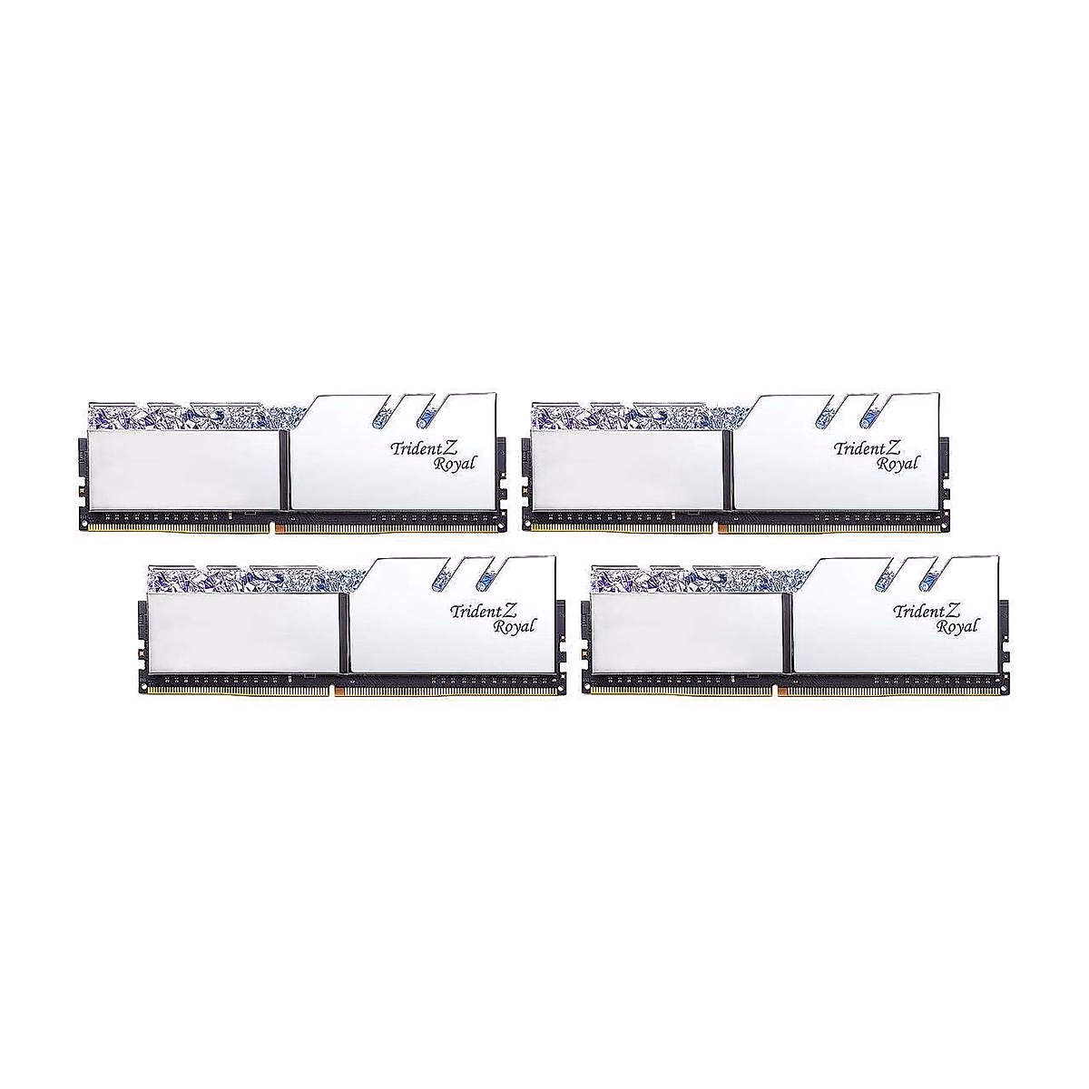 32GB G.Skill DDR4 Trident Z Royal Silver 3200Mhz PC4-25600 CL16 1.35V Quad Channel Kit (4x8GB)