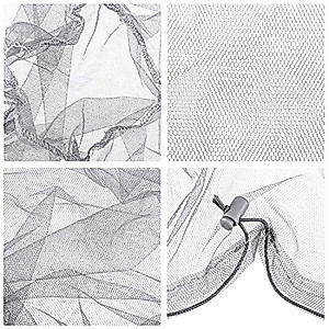 Hestya 4 Pack Mosquito Net Mesh Face Neck Fly Netting Hood from Bugs Gnats No See Net with Carry Bags for Outdoor(Gray)