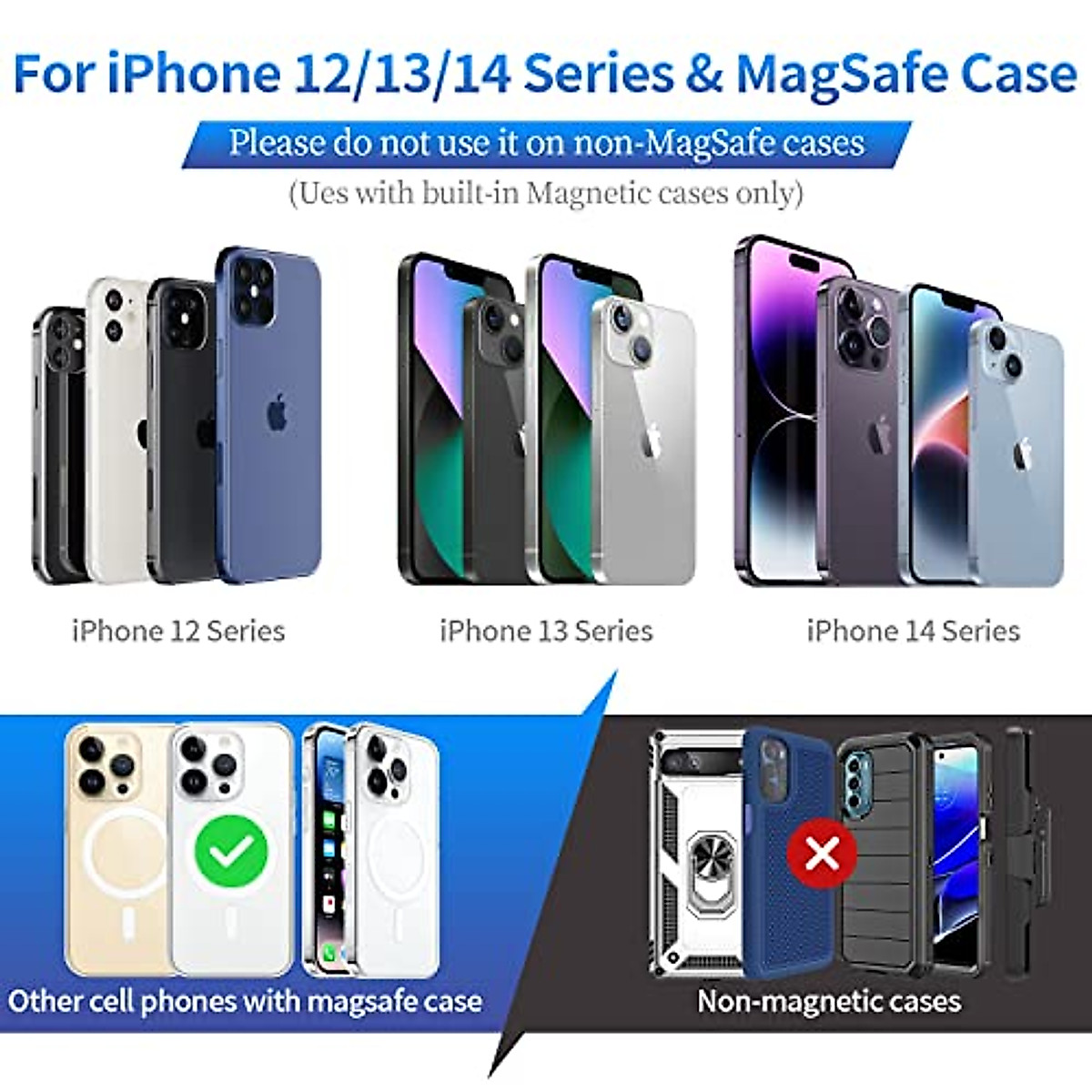 Senose Magnetic Wallet compatible for MagSafe, Lycra Phone Card Holder Double Layer Card Wallet compatible for iPhone 14 Pro Max/14 Pro/14/13 Pro Max/13 Pro/13/12 Pro Max/12 Pro/12 (Black)