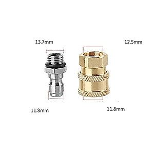 XINHUIPART Garden Plumbing Adapter High Pressure Water Gun Connector 1/4 Quick Connector M14 * 1.5 Pure Copper High Pressure Nozzle