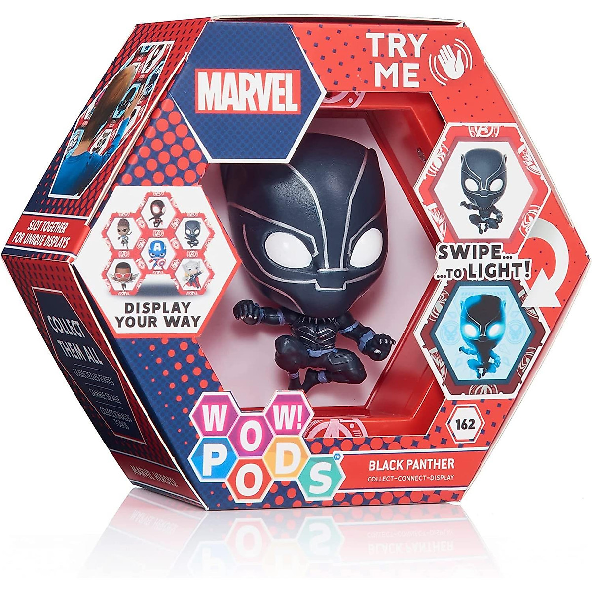 WOW! PODS Avengers Collection - Wakanda Forever Black Panther | Superhero Light-Up Bobble-Head Figure | Official Marvel Collectable Toys & Gifts,4 inches