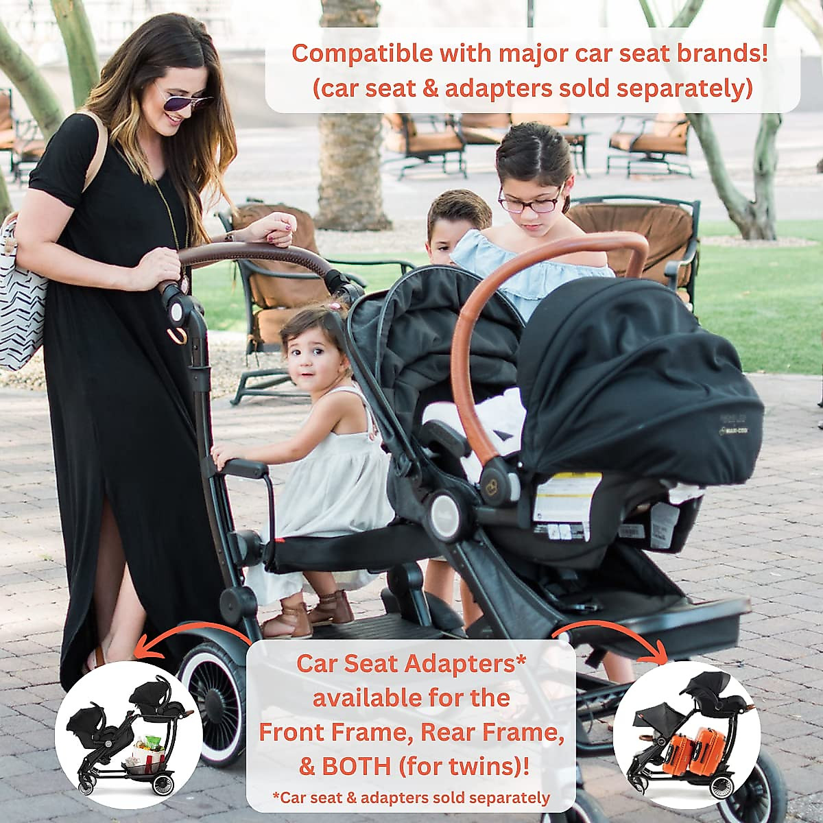 Austlen Entourage 2.0 Sit and Stand Stroller in Navy (Also Available in Black)
