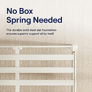 Nectar Premier Wood Platform King Bed Frame - Natural - 12” Height - Contemporary and Durable - Sturdy Wooden Slats for Support - Easy Assembly - Holds Up to 800 Pounds