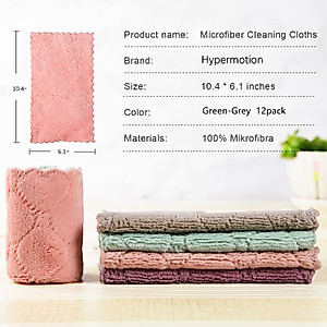 Microfiber Cleaning Cloth, Kitchen Towels, Double-Sided Microfiber Towel Lint Free Highly Absorbent Multi-Purpose Dust and Dirty Cleaning Supplies for Kitchen Car Cleaning. Pack of 12