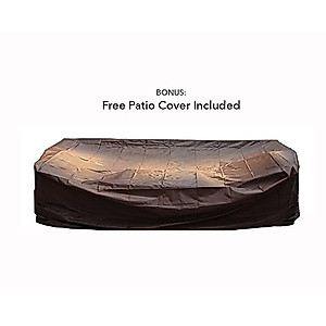 Ohana 7-Piece Outdoor Patio Furniture Sectional Conversation Set, Black Wicker with Sunbrella Taupe Cushions - No Assembly with Free Patio Cover