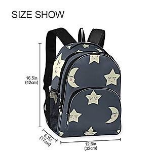 ALAZA Sleeping Night Stars and Moon Travel Laptop Backpack Durable College School Backpack for Boys Girls