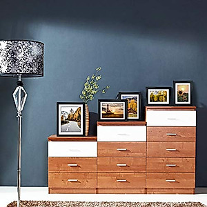 Giftgarden 5x7 Picture Frame Set of 4, 6x8 Matted to Display 5 by 7 Photo with Mat or 6 by 8 without Mat for Wall or Tabletop, Black