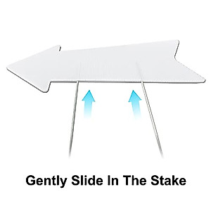 Blank Arrow Signs with Stakes 3 Pack 17 x 6 Inches Wedding Directional Yard Signs with Stakes, This Way Arrow Yard Signs Birthday Party Signs Arrow