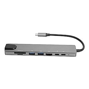 wendeekun TypeC Docking Station,8 in 1 TypeC Converter TypeC to PD/HDMI/RJ45/Memory Card/Storage Card/USB3.0 Adapter,Easy and Convenient Expansion