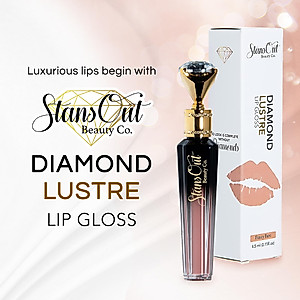 StansOut Beauty Diamond Lustre Fancy Sugar Hydrating Lip Gloss | Cute Nude Moisturizing Butter-Smooth Colors | Shades for Naturally Plump & Pout, Sparkling clear finishes & Glossy Choices.