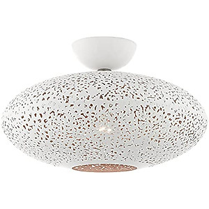 Livex Lighting 49183-03 1 Light White Semi Flush Mount