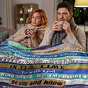 OUXIOAZ Christian Gifts for Women, Bible Verse Blanket Religious Gift Healing Throw Blanket with Inspirational Thoughts Prayer Blankets Mother's Day Birthday Gifts Spiritual Gifts for Women 50"x60"