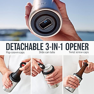 Huski Beer Cooler 2.0 | NEW | Premium Can and Bottle Holder | Triple Insulated Marine Grade Stainless Steel | Detachable 3-in-1 Opener | Works as a Tumbler | Best Gifts for Beer Lovers (Stainless)
