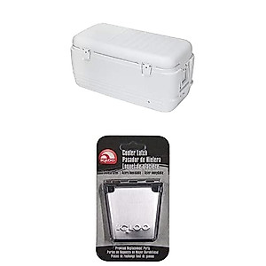 Bundle of Igloo Large Portable Commercially Insulated Polar Ice Chest Cooler + Igloo Stainless Steel Cooler Latch