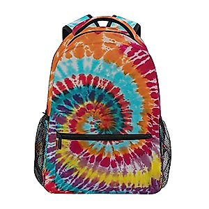 ALAZA Colorful Tie Dye Traditional Swirl School Bag Travel Knapsack Bags for Primary Junior High School