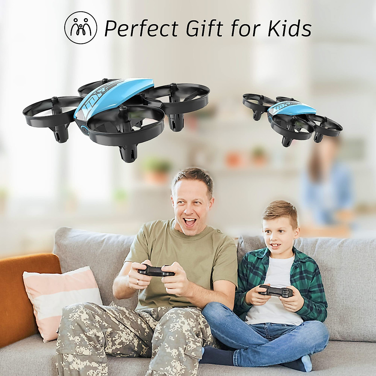 UDI U46 Mini Drone for Kids 2.4Ghz RC Drones with Auto Hovering Headless Mode Nano Quadcopter, Blue