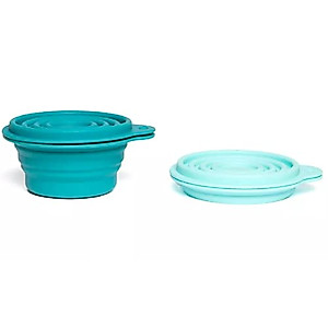 Core Home 12 oz. Round Collapsible Silicone Food Storage Containers with Lids, Set of 2, Blue
