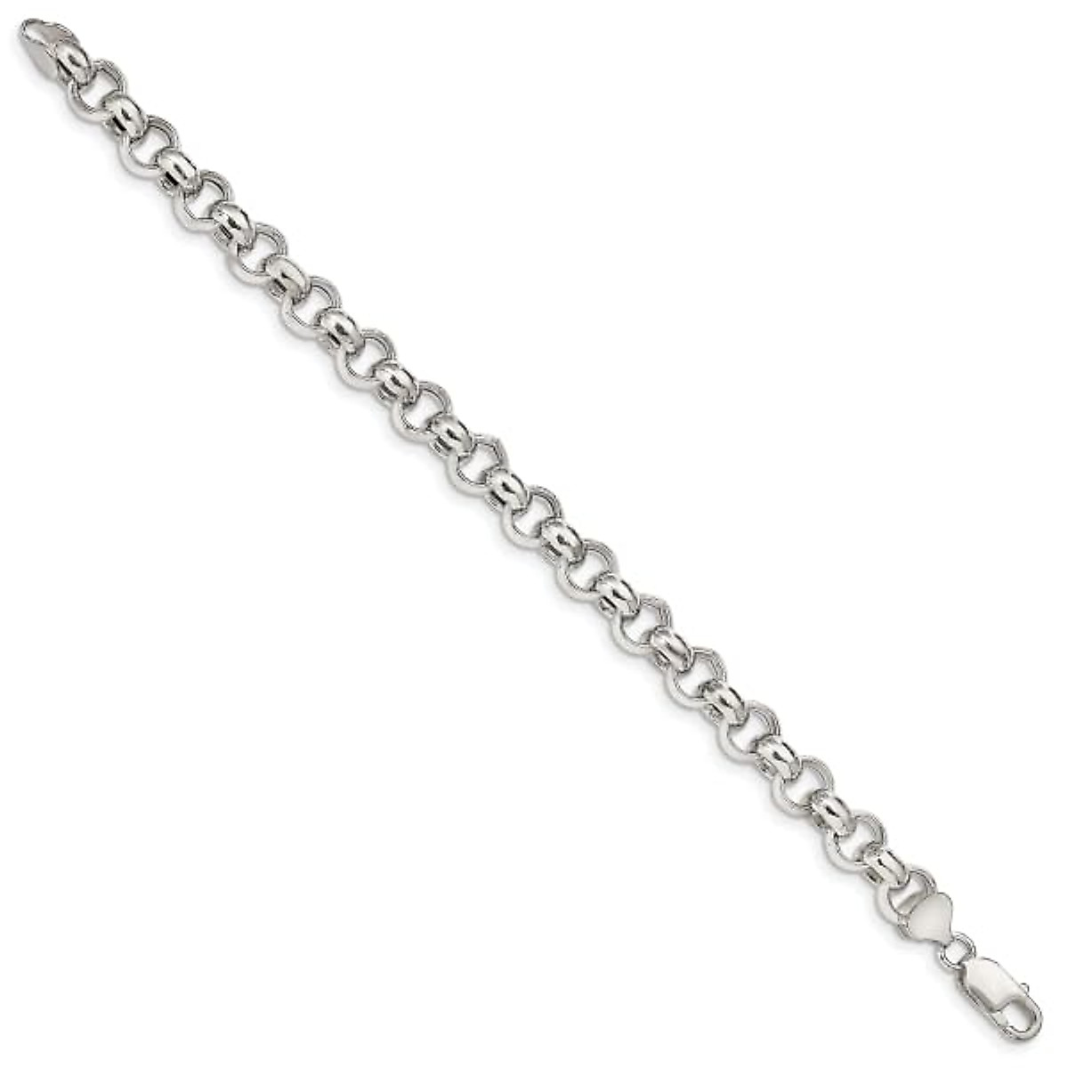 IceCarats 925 Sterling Silver 9.5mm Cable Link Chain Bracelet 7.5 inch