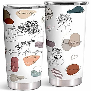 WIPI Inspirational Tumbler for Women, Mom Daily Affirmations Cup, Affirmation Gifts for Women Wife Family and Loved Ones, Positive Affirmation Gifts, Mom Daily Affirmations Cup Tumbler 20 Oz