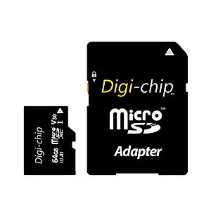 Digi-Chip Micro-SD Memory Card UHS-1 High Speed for Amazon Fire 7, Fire 7 Kids, Amazon Fire HD8, HD8 Kids, Fire HD10, Fire HD 10 Kids Tablet PC (64GB, Yellow - Extreme)
