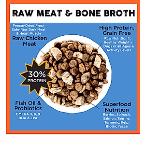 Nature's Diet Raw Mix Kibble with Freeze-Dried Chicken, Superfoods and Probiotics