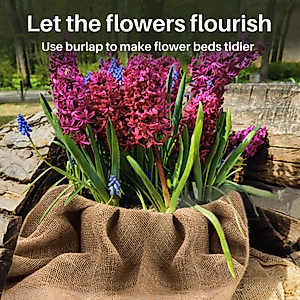 MAQIHAN Burlap Fabric Roll - Garden Burlap Fabric Roll 40" X 13 Feet Natural Burlap Material Fabric Roll Trees Fabric Burlap Tree Wrap Outdoor Plant Jute Fabric Burlap Rolls for Crafts Gardening Decor