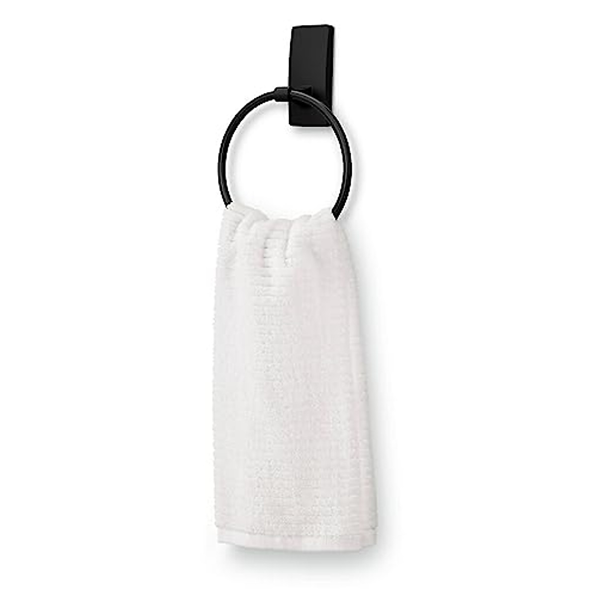 Command Hand Towel Holder Matte Black with Water Resistant Command Strips, Rust Resistant Bathroom Organizer, Holds up to 5 lbs