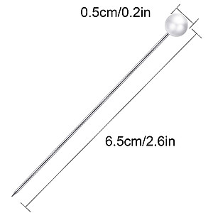 Corsage Boutonniere Pins Faux Pearl Head Pins Wedding Bouquet Pins White Straight Pins for Sewing Craft Wedding Decorations (100 Pieces with 1 Box)