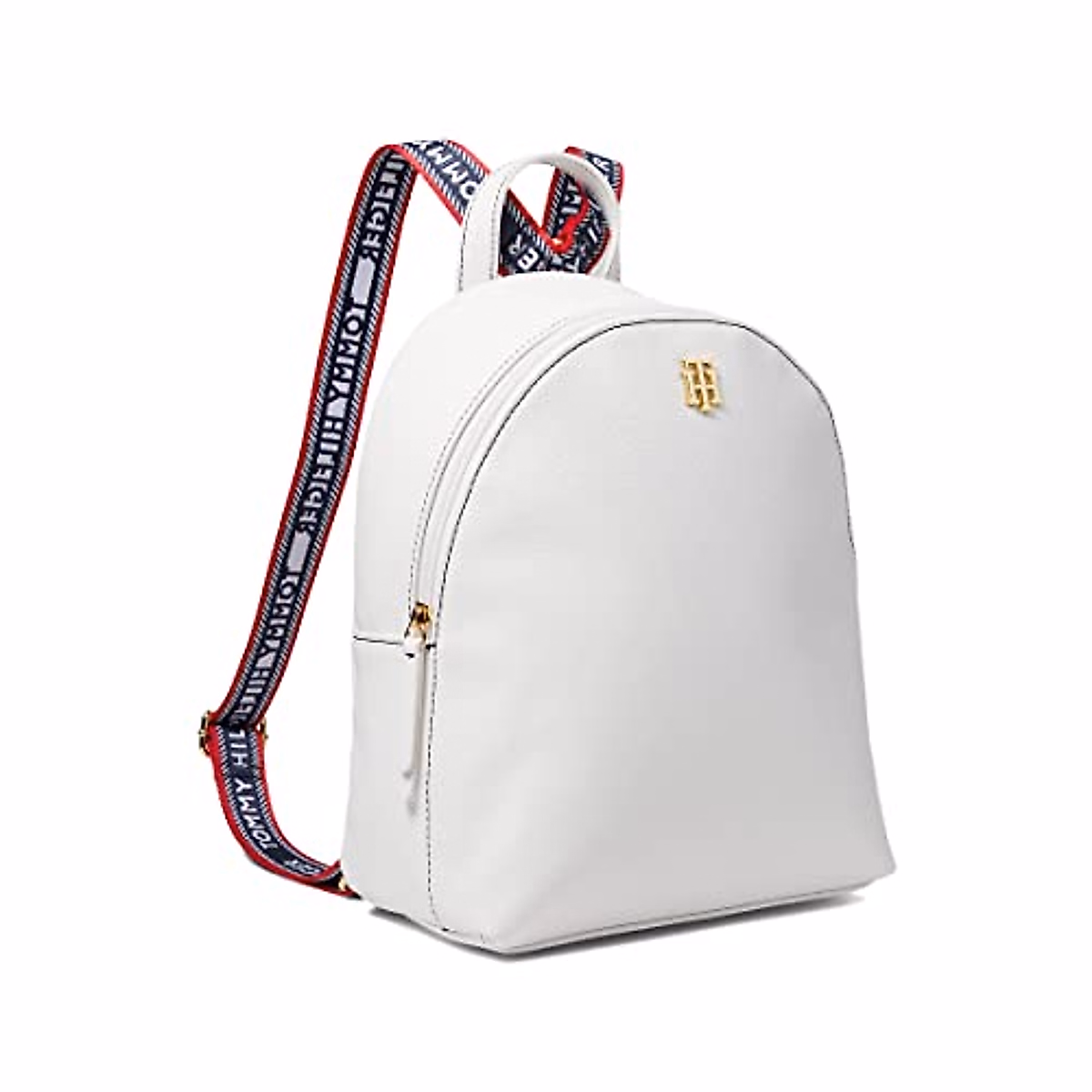 Tommy Hilfiger Adrienne II Small Dome Backpack Pebble PVC White Greige One Size
