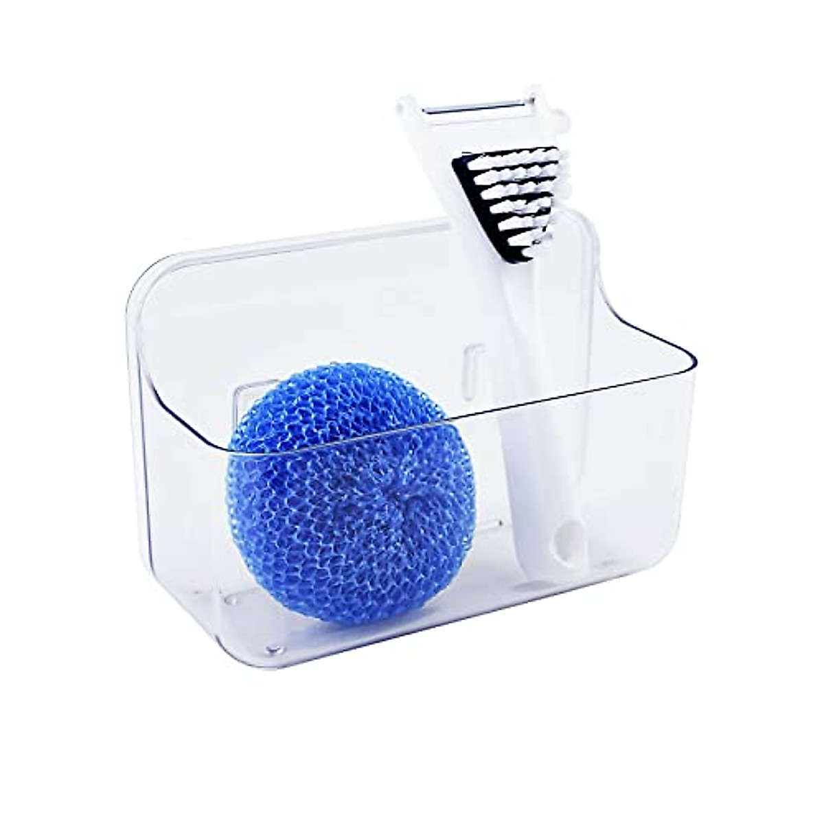 COLINCH Adhesive Wall Mounted Small Storage Organizer Box Without Drilling for Bathroom, Pantry, Kitchen, Laundry, Utility Room, Inside of Cabinet Door - Clear