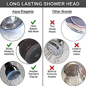 Pressure Boosting Shower Head - High Pressure Water Saver Showerhead Best For Low Flow Showers, 2.5 GPM - Oil-Rubbed Bronze