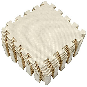 Yostrong® 18 Tiles Interlocking Puzzle Foam Baby Play Mat for Playing - EVA Babies Crawling Mat | Rubber Floor Work Out Mats for Home Gym. Beige. YOC-Jb18N