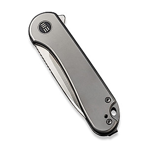 WeKnife Elementum Pocket Folding Knife 2.96in CPM 20CV Blade Titanium Handle Safety Frame Lock Good for EDC Camping Hunting Hiking and Outdoors WE18062X-1