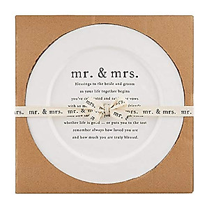 Mud Pie Wedding Blessings Platter, 12 1/2" dia, White