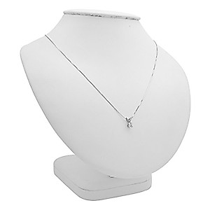 Amanda Rose Collection AGS Certified 1/3ct REAL Diamond Solitaire Pendant Necklace for Women in 14K White Gold on an 18 in. Box Chain