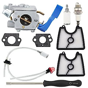 Buckbock 125B Carburetor for Husqvarna 125BX 125BVX 28CC Leaf Blower Replace 590460102 545081811 Zama C1Q-W37 with 545112101 Filter 581798001 Fuel Kit