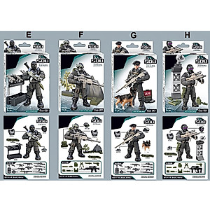 Ulanlan Building Set - Military Vehicle with 8 Mini Soldiers, 70+ Weapons & Accessories, Army Building Toys for Kids & Boys 6+